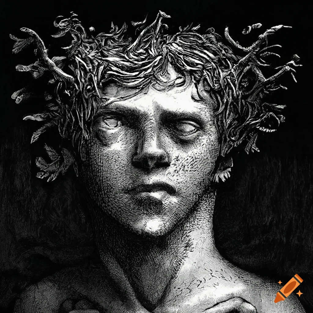 Close up of intricate engraving artwork on Craiyon