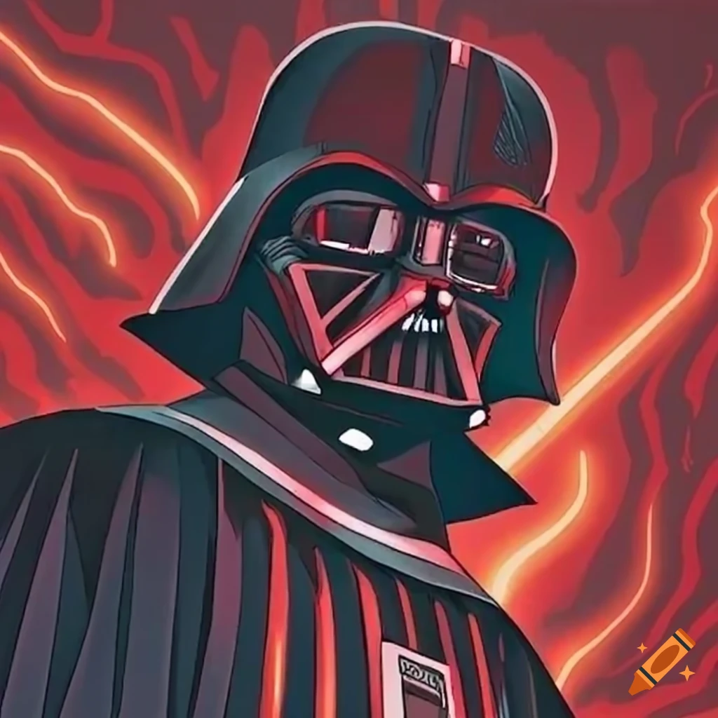 Image of darth vader with a red aura on Craiyon