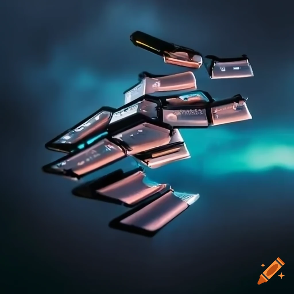 Conceptual image of flying keyboards in the sky on Craiyon