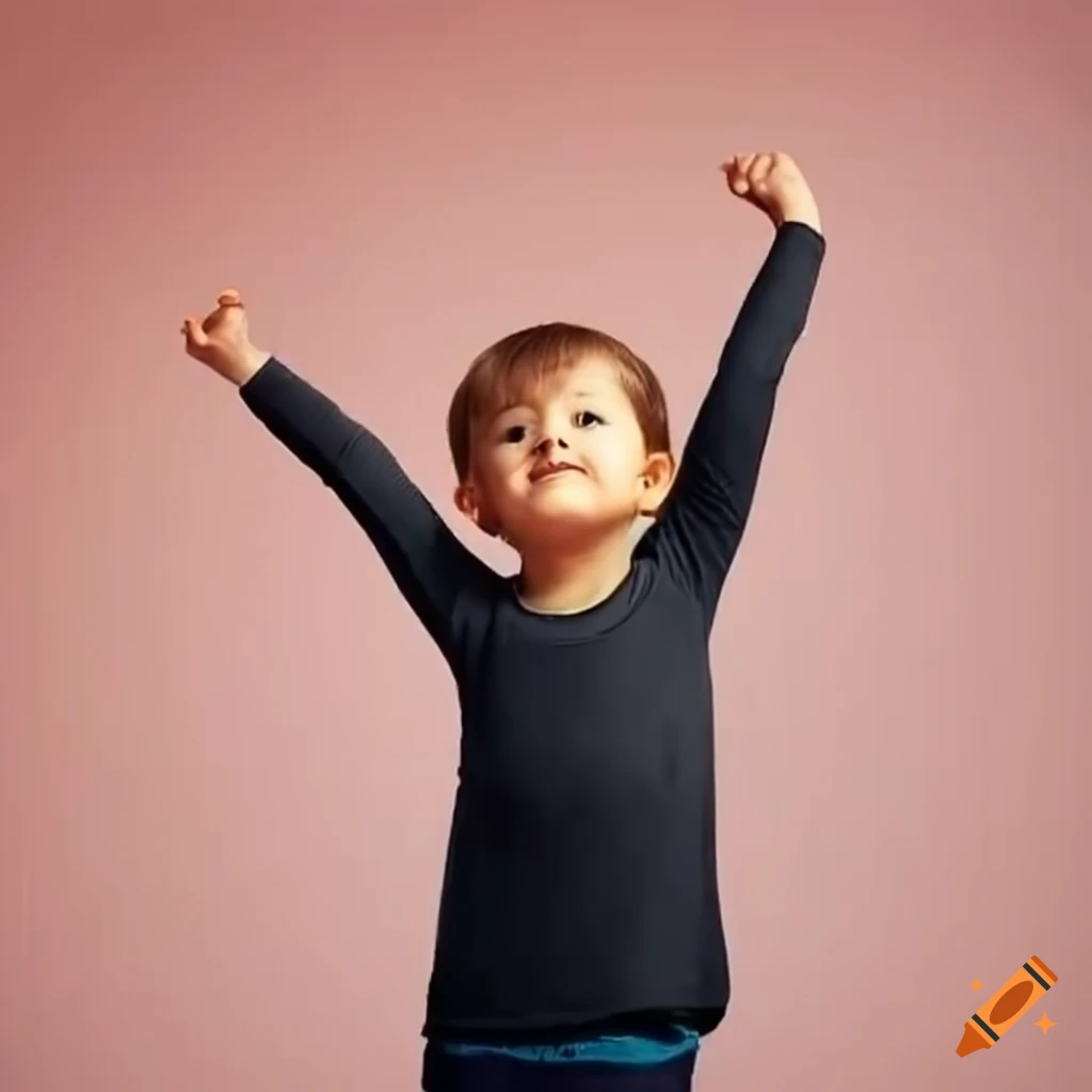 Child performing stretching exercise on Craiyon