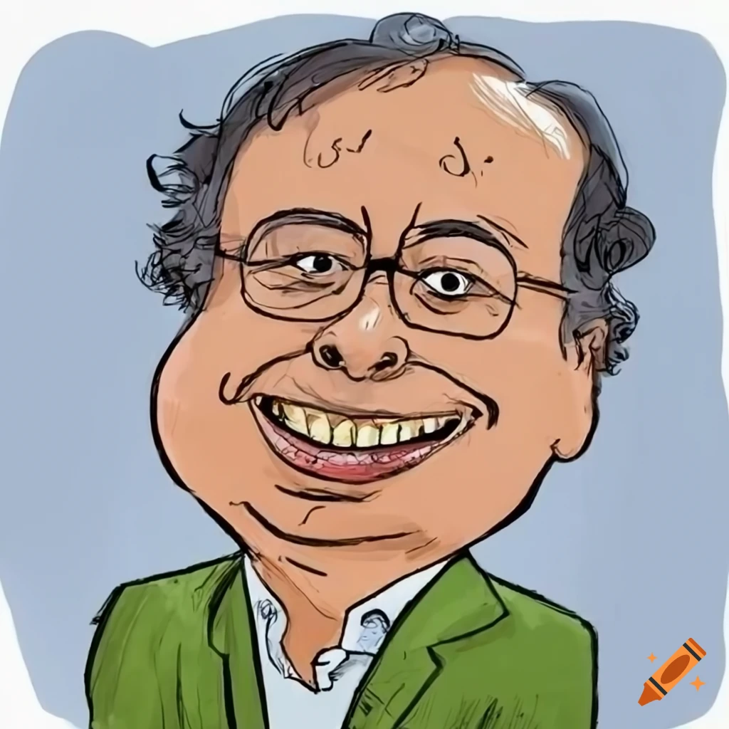 Cartoon drawing of gustavo petro urrego on Craiyon