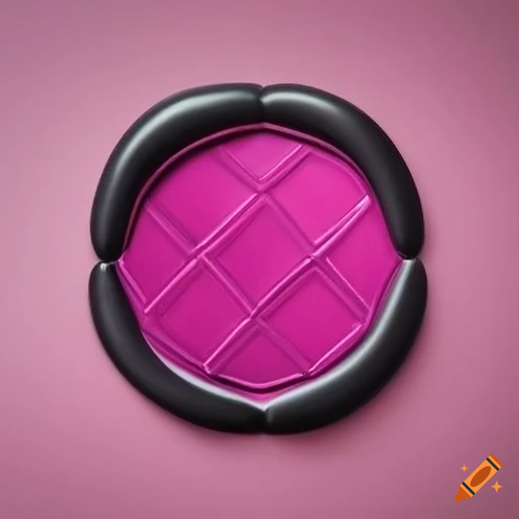 Fuchsia pink wax seal with gold diamond design on Craiyon