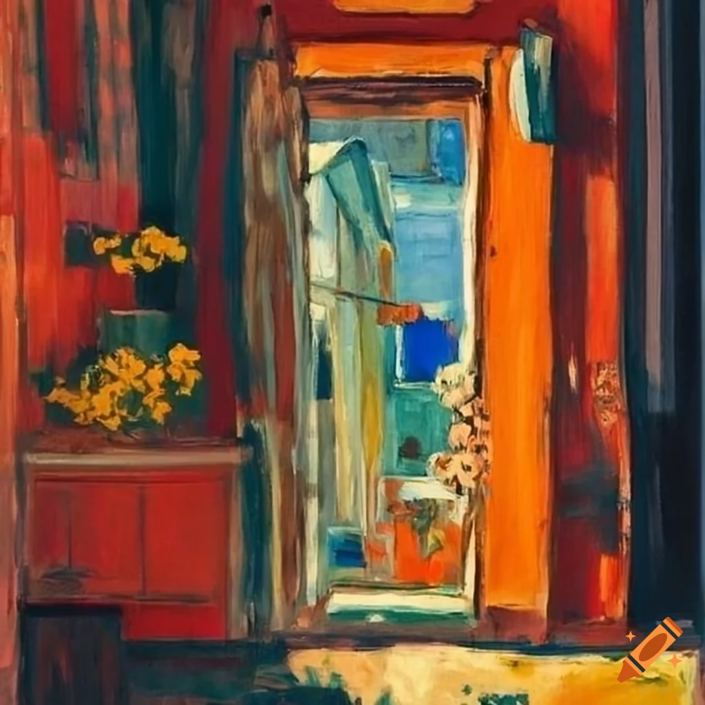 Artistic view through a window with flowers