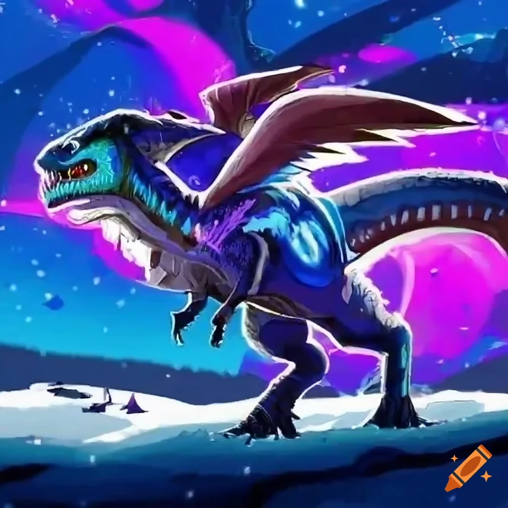 Magnificent animated turquoise triceratops robot standing strong in a ...