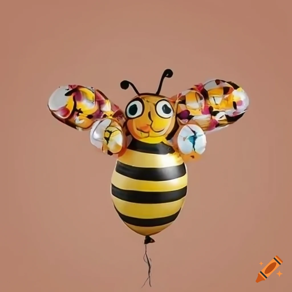 Inflatable bee party balloon on Craiyon