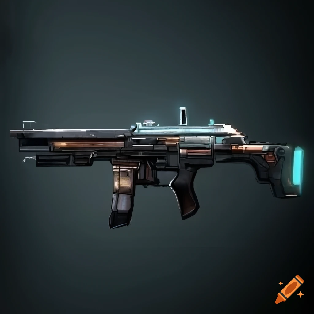 Radiation orb launcher inspired by titanfall 2 in full side view on Craiyon