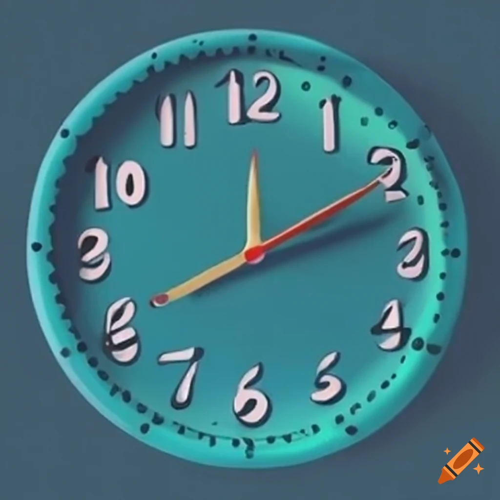 Colorful bird next to an elegant dotted hour marker clock on Craiyon