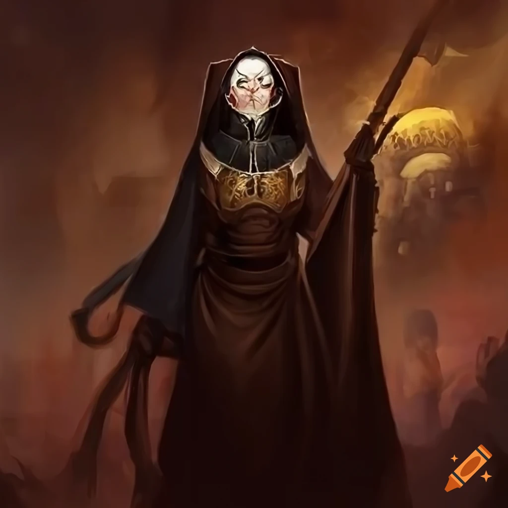 Mechanical nun in the style of warhammer 40k