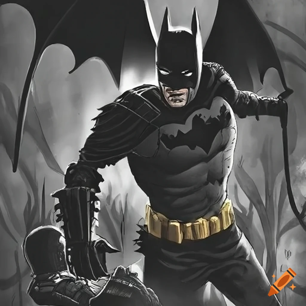 Batman protecting civilians from danger on Craiyon