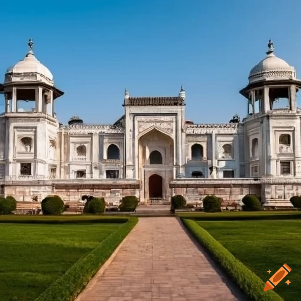 Frontal view of mughal mahal white house whitemarsh lynnewood