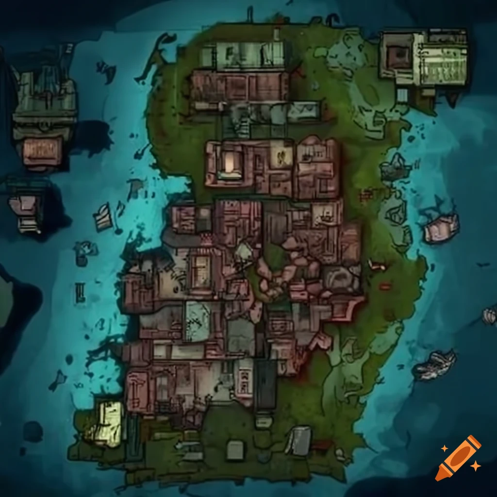 Detailed game map of zombie-infested Brooklyn on Craiyon