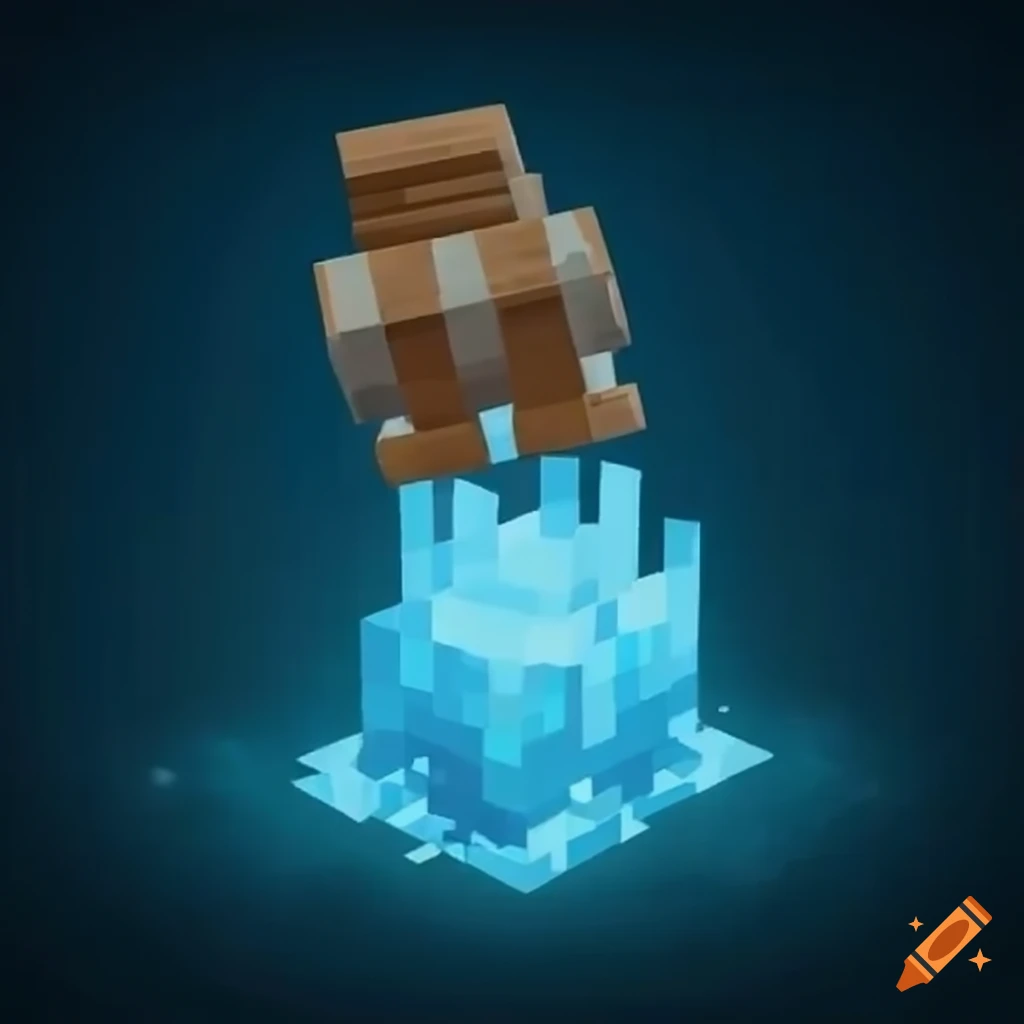 Minecraft ice cannon made of metal and wood