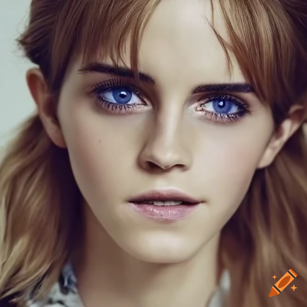 Emma Watson with stunning blue eyes on Craiyon
