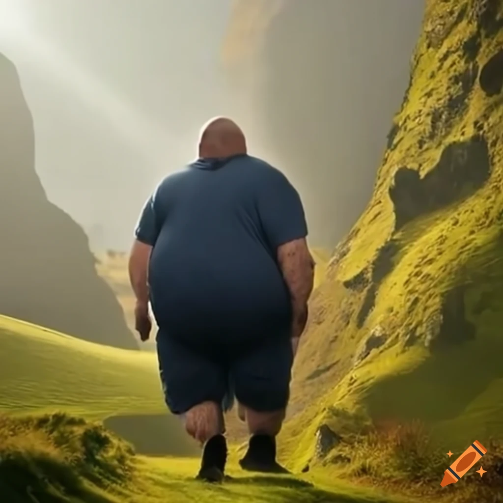 Angry fat man running on Craiyon