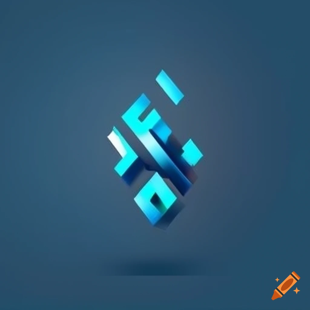 Abstract and simple blue logo design on Craiyon