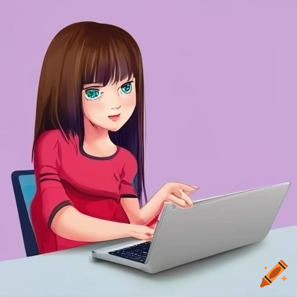 Cartoon girl face in vector art style on Craiyon