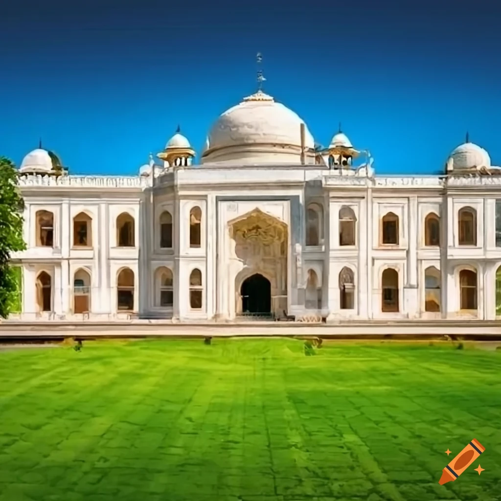 Frontal elevation of mughal mahal white house whitemarsh lynnewood ...