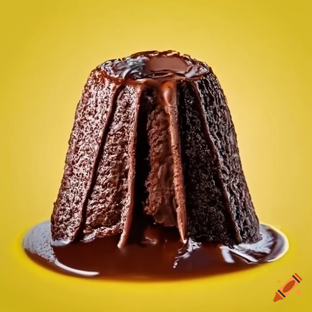 Mouthwatering molten lava cake with chocolate on Craiyon