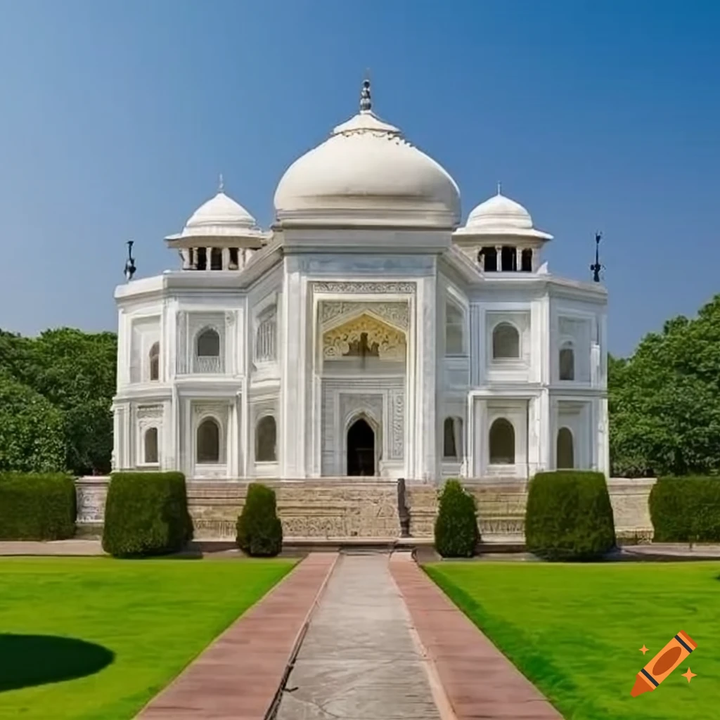 Elevation of a mughal-style architectural building on Craiyon