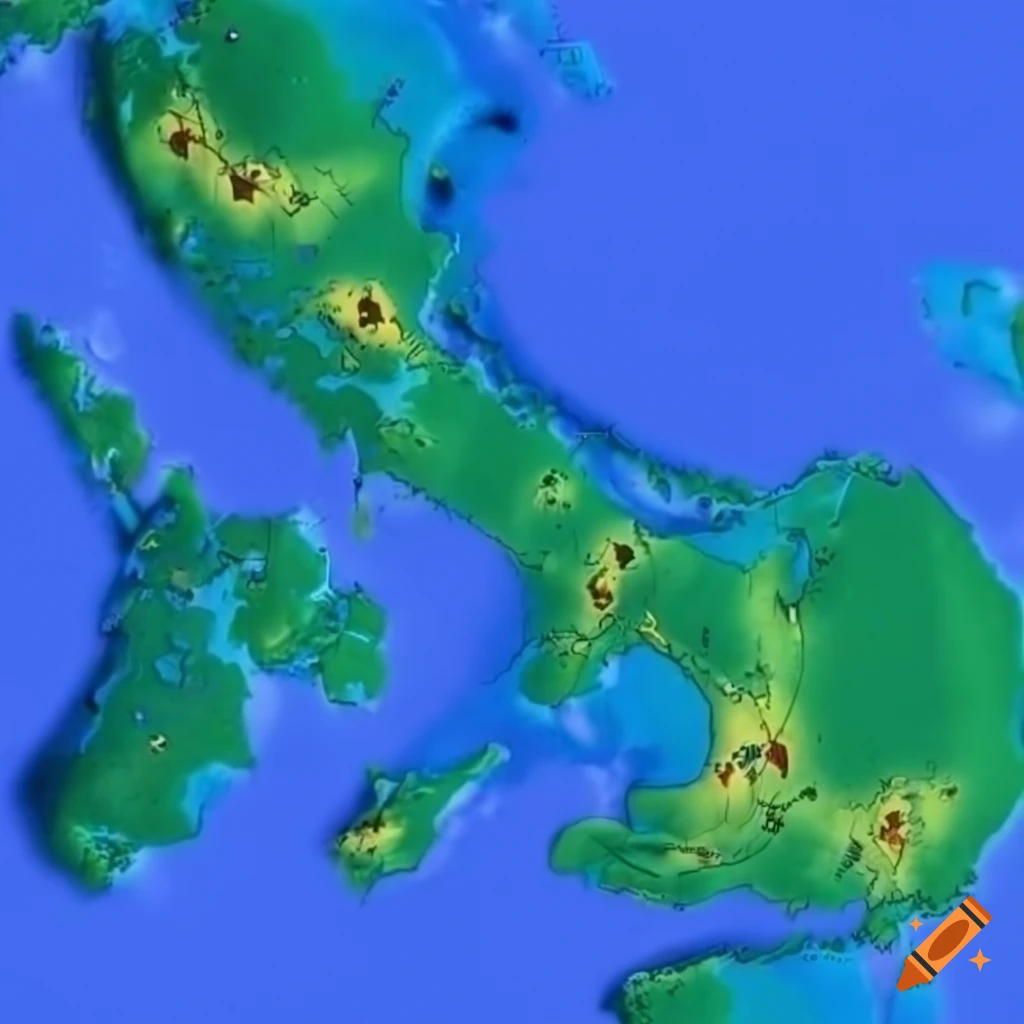 Map of islands on Craiyon