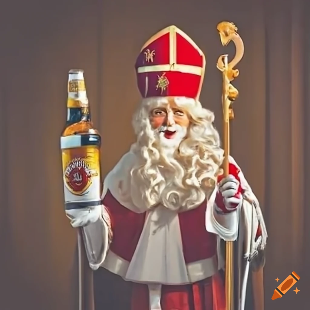 Sinterklaas holding a Rodenbach beer on Craiyon