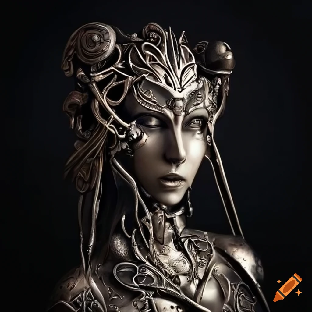 Art deco-inspired female cyborg assassin