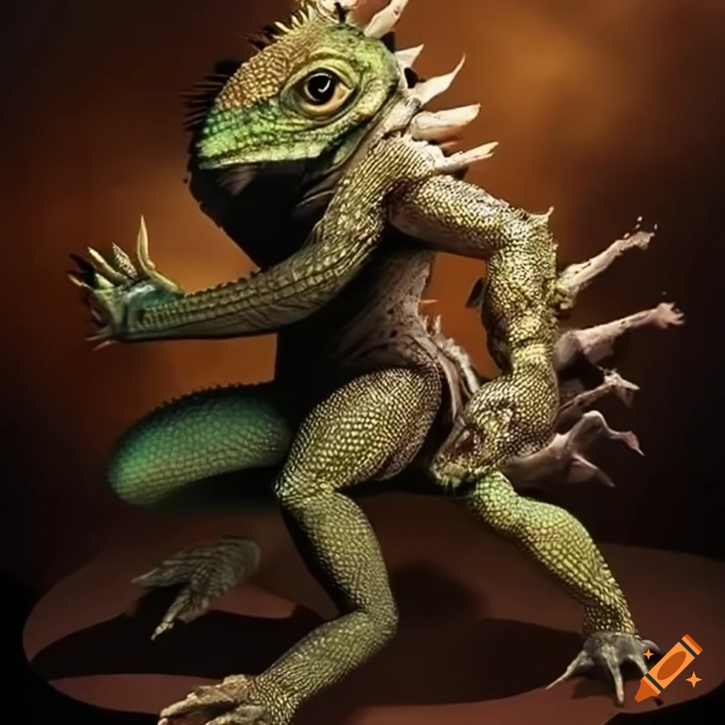 Reptile man lizard brute on Craiyon