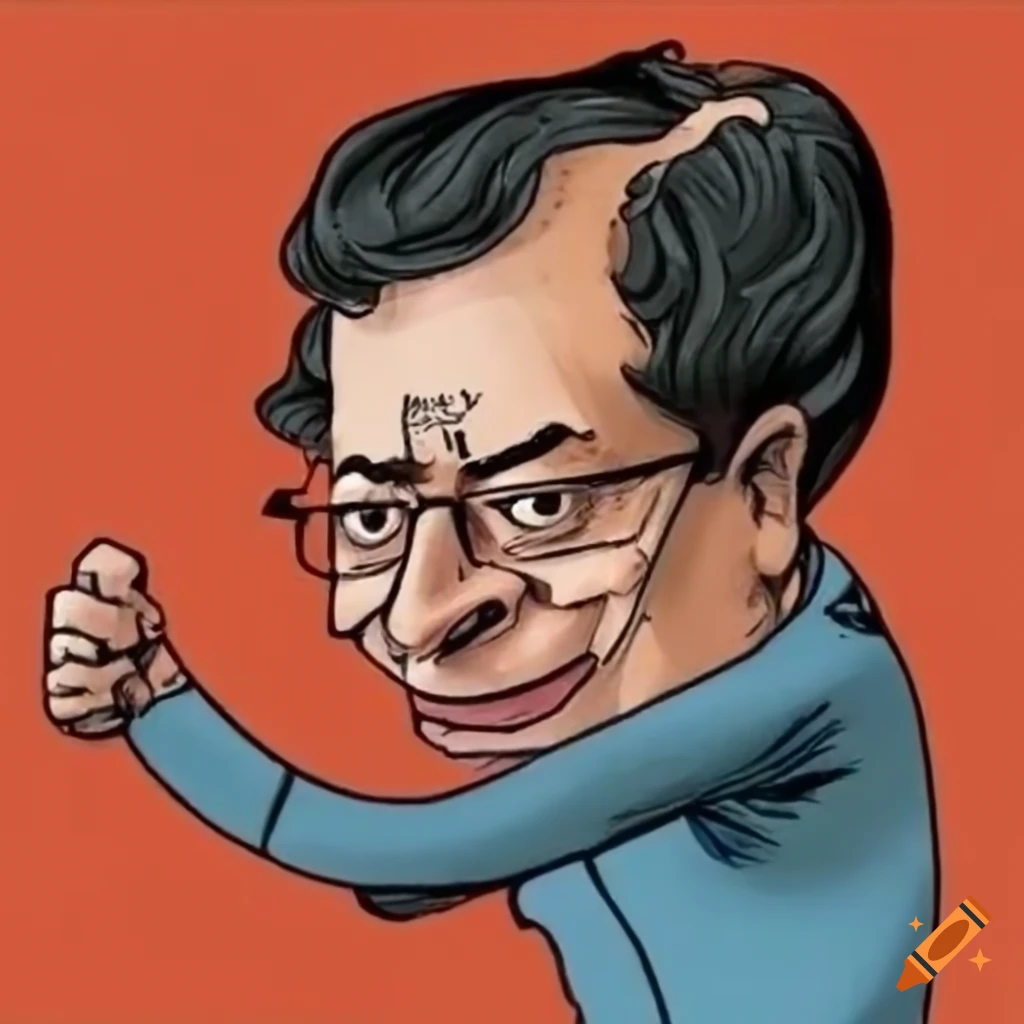 Comic with cel-shaded style of gustavo petro urrego on Craiyon