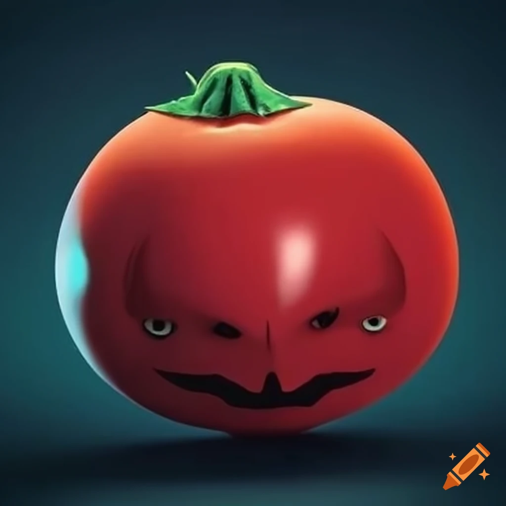 Satirical image of batman spotlight as a tomato on Craiyon