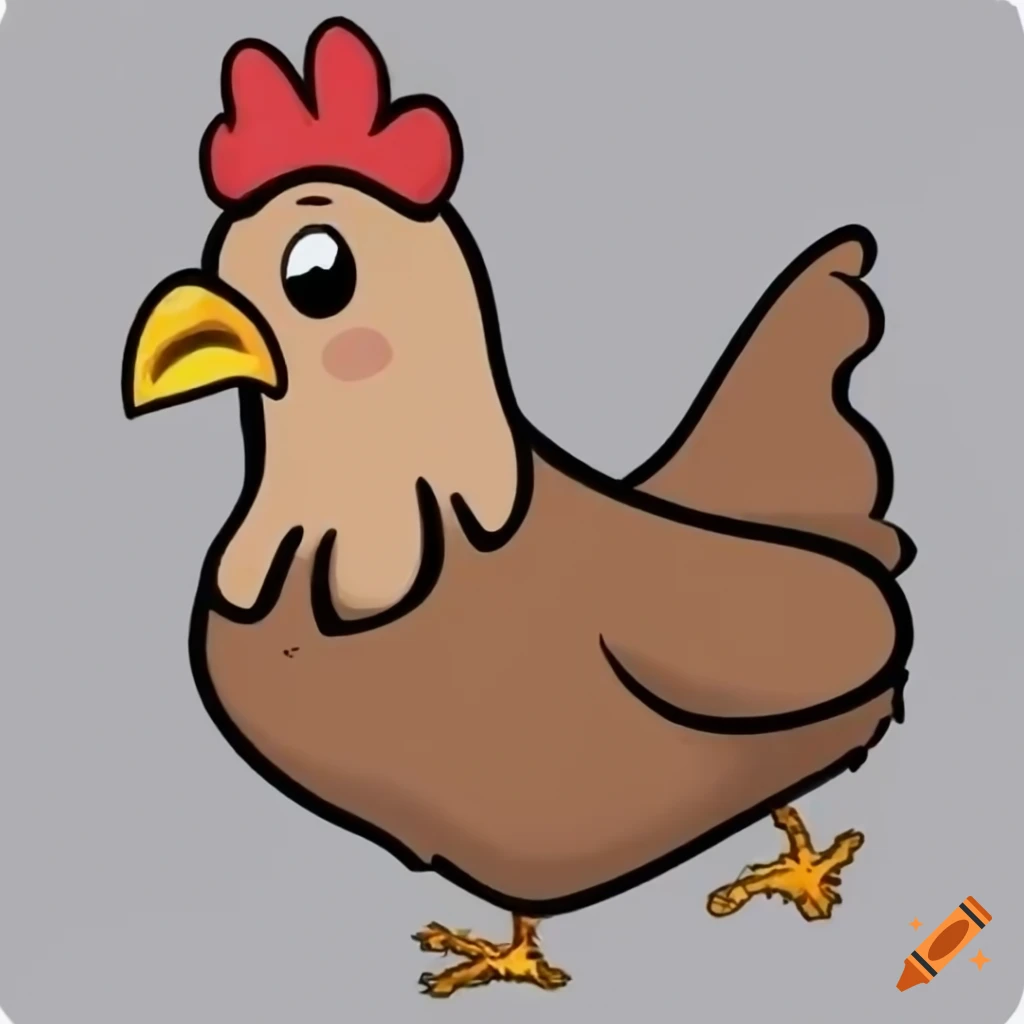 2d artwork of a cheerful chicken on Craiyon