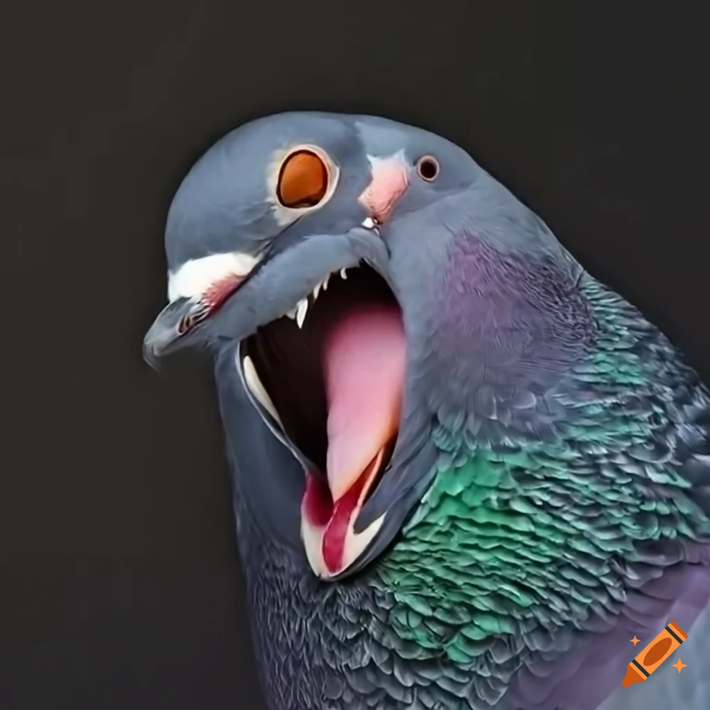 Pigeon handcuffs on Craiyon