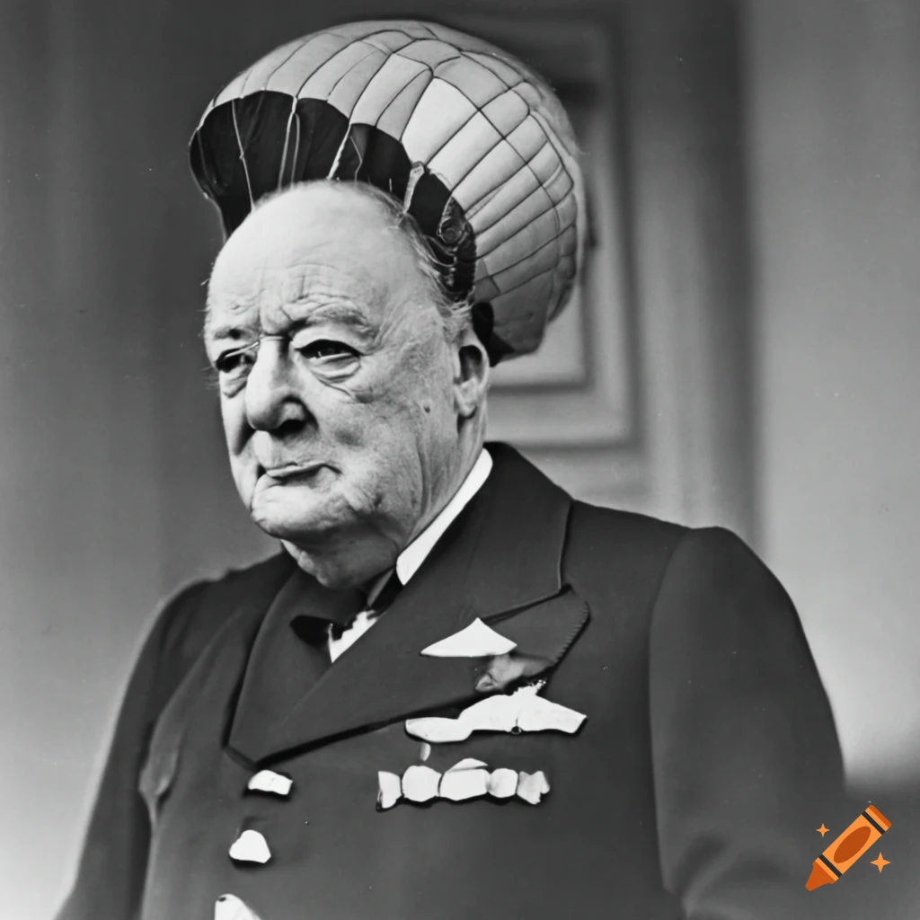 Winston churchill parachuting on Craiyon