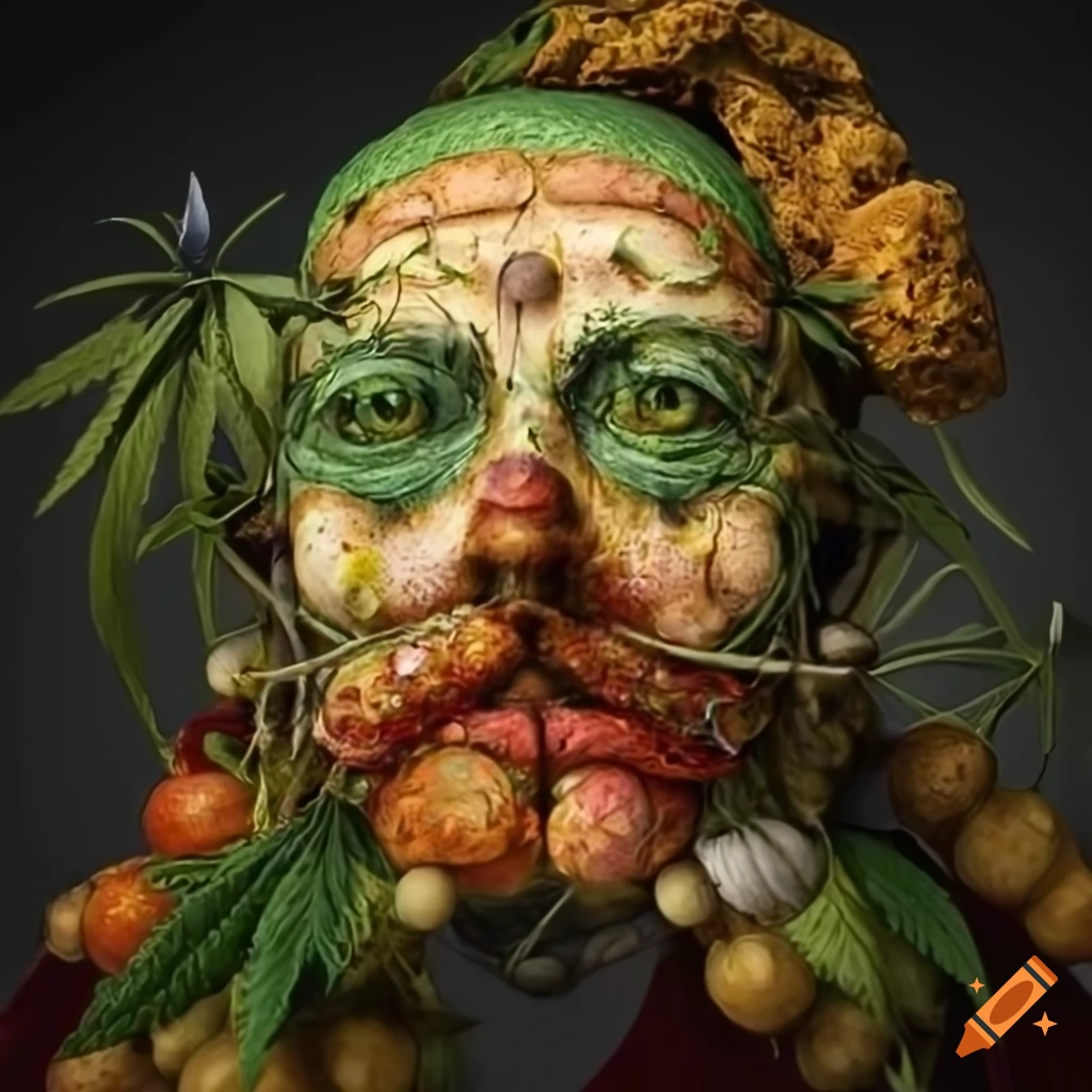 A portrait made of vegetables in the style of arcimboldo giuseppe on ...