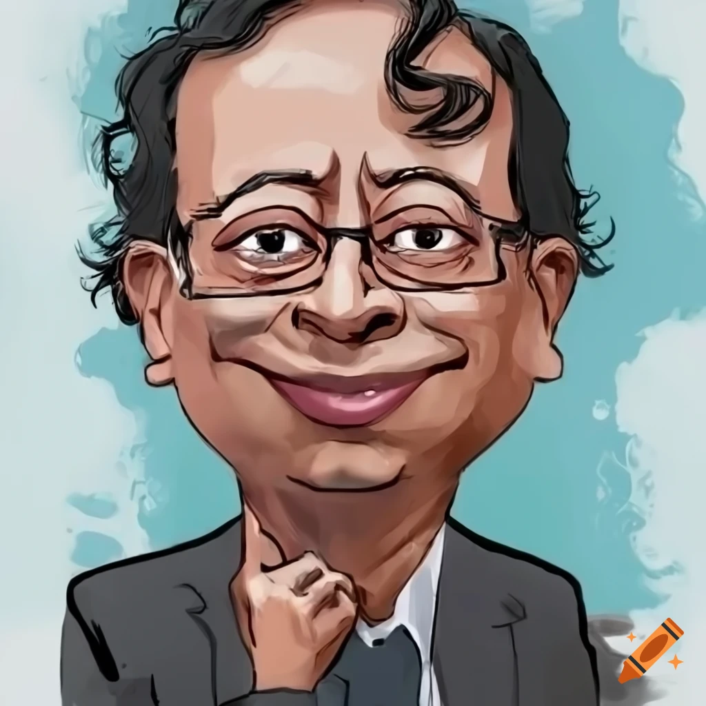Cartoon character of gustavo petro urrego
