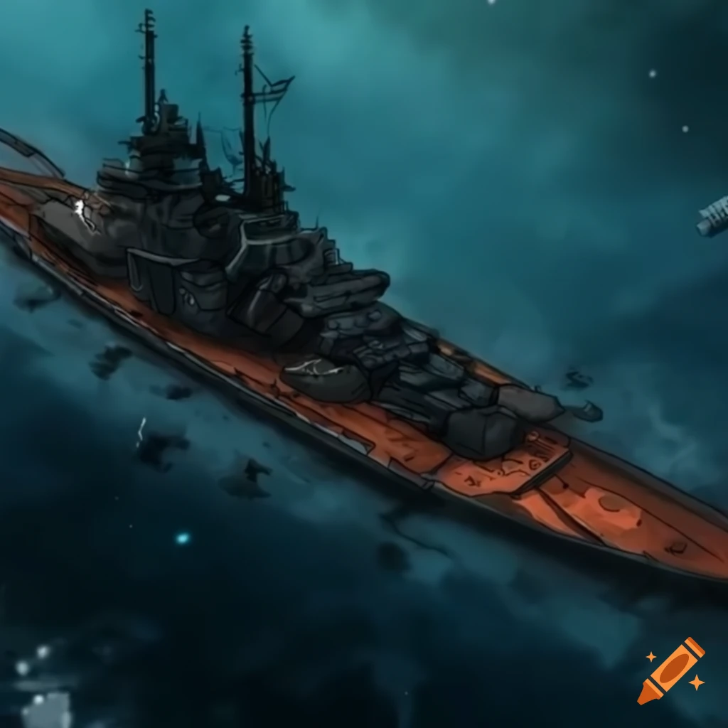 Battleship from the game rimworld on Craiyon