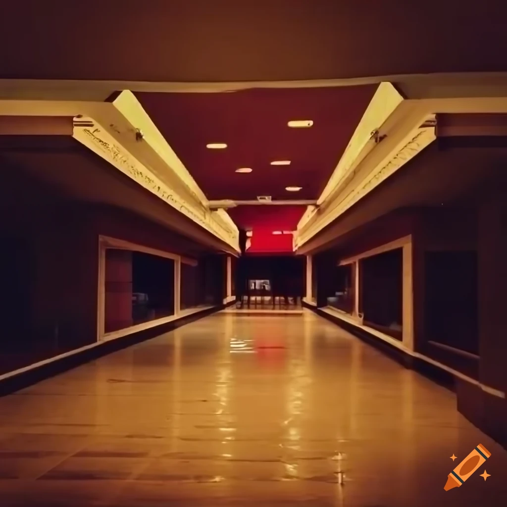 Surreal image of an empty and rundown mall on Craiyon
