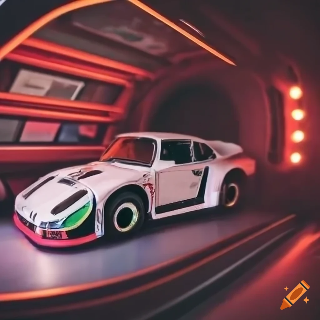 Porsche 935-78 car inside the space odyssey spaceship on Craiyon