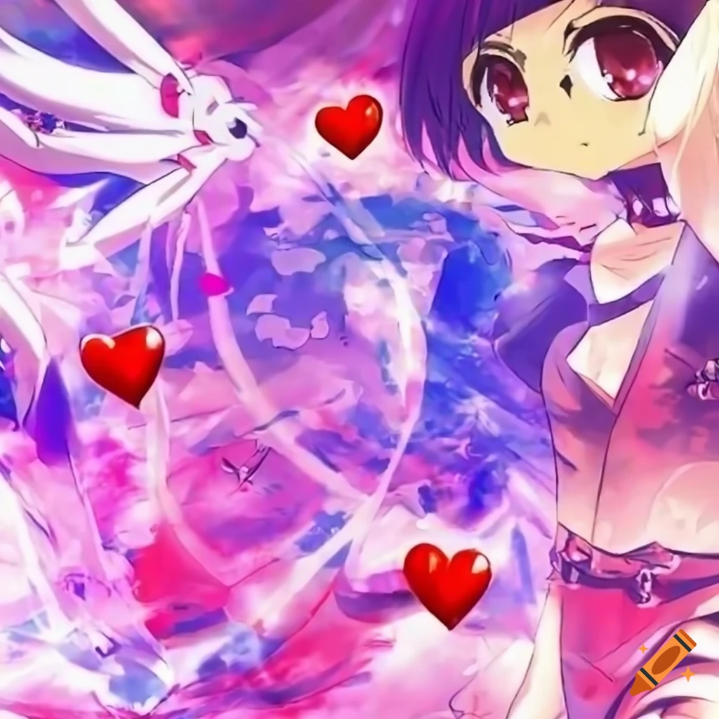 Shiny 3d anime heart wallpaper
