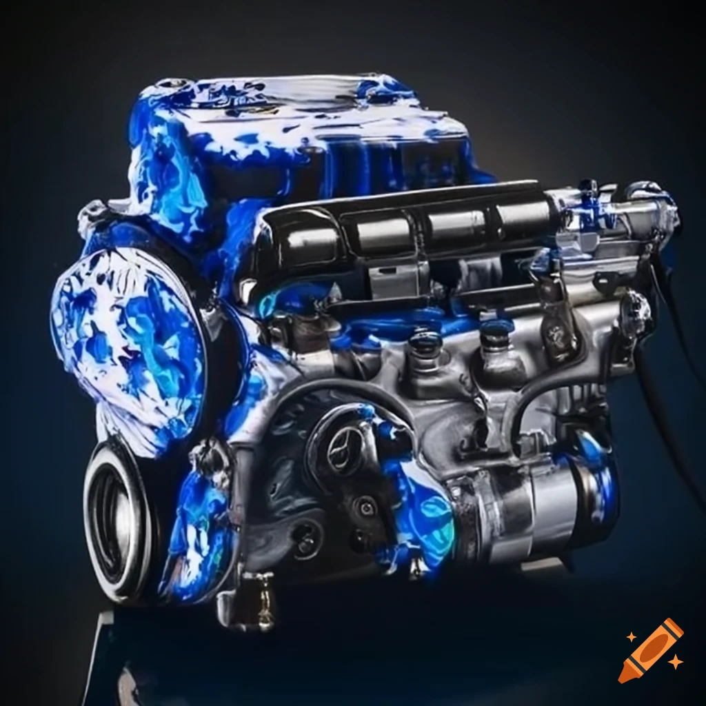 Car engine with floral print design on Craiyon