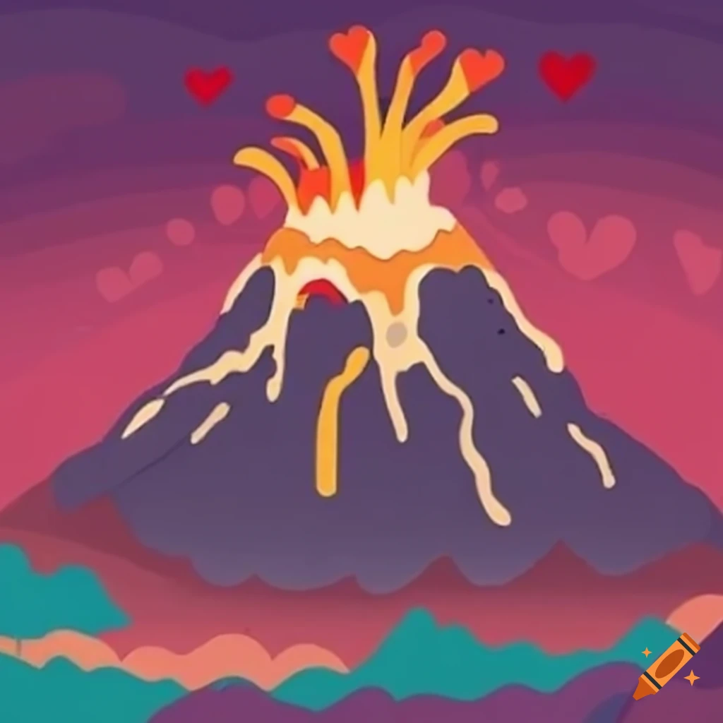Volcano eruption in an impressionist painting style on Craiyon