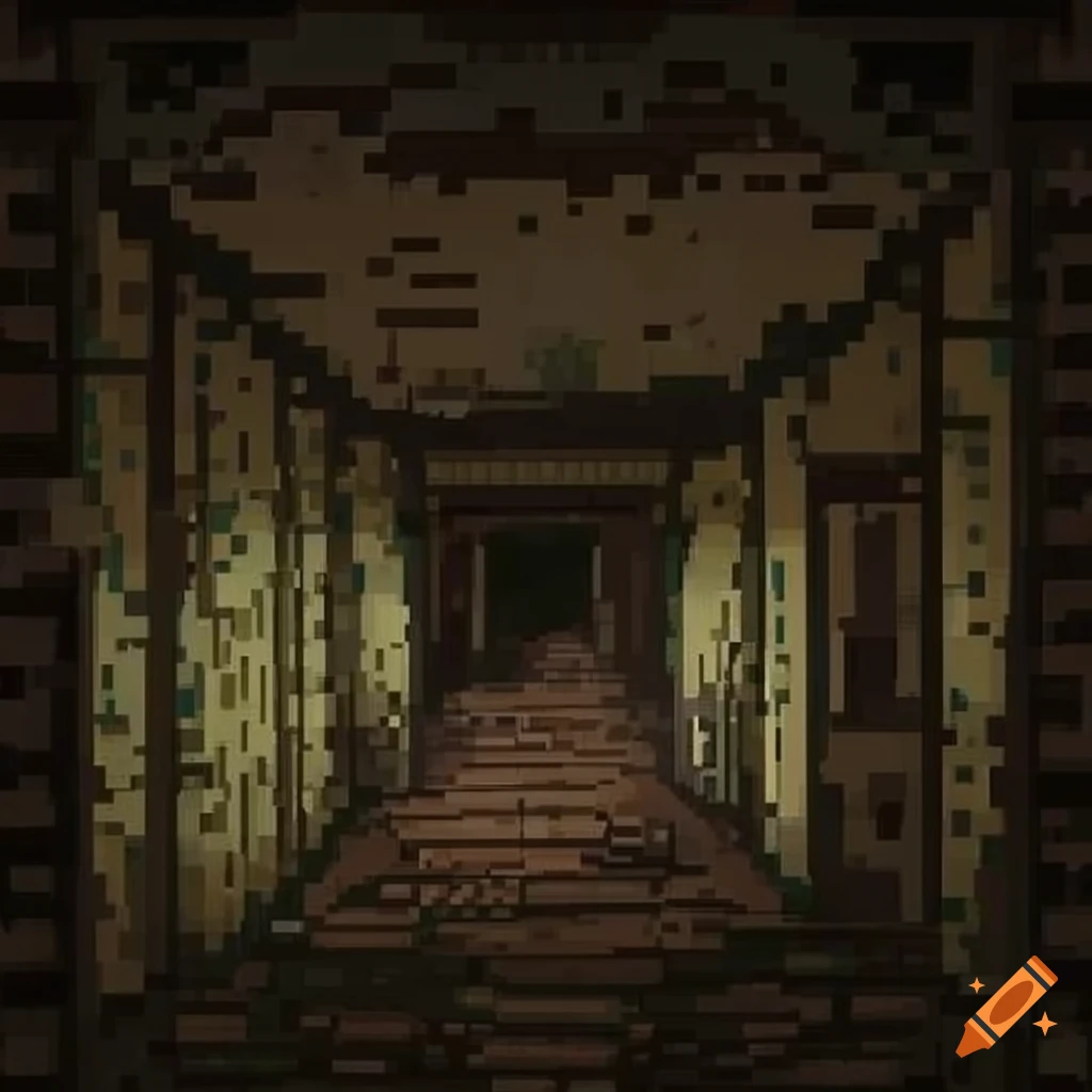 Pixel art of a world war i bunker complex on Craiyon