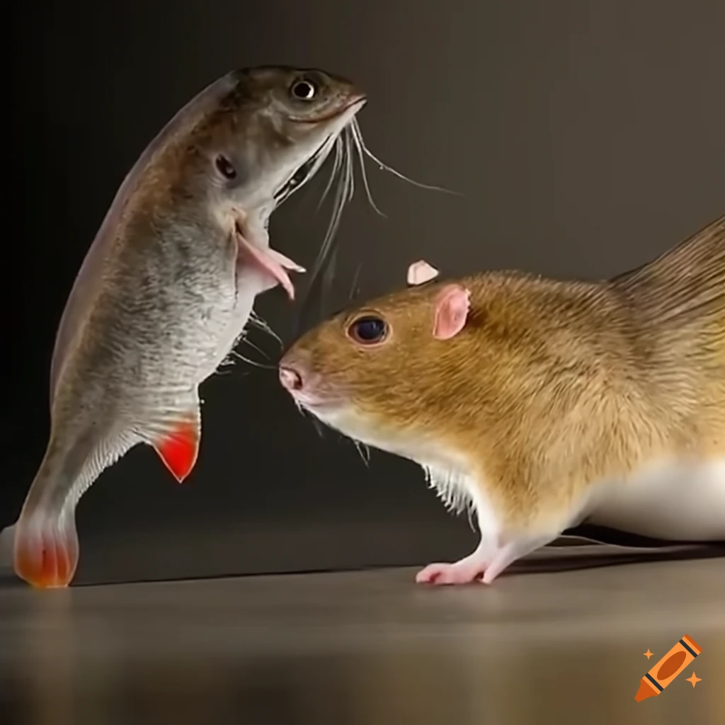 Rats fishing with a fishing rod on Craiyon