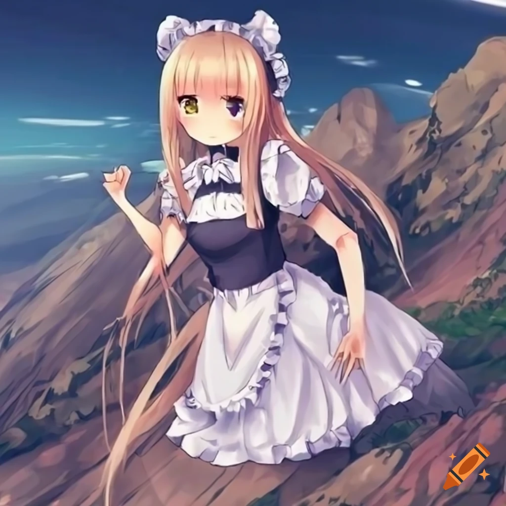 Anime maid character with transparent background on Craiyon