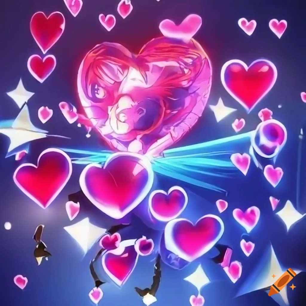 Shiny 3d anime heart wallpaper