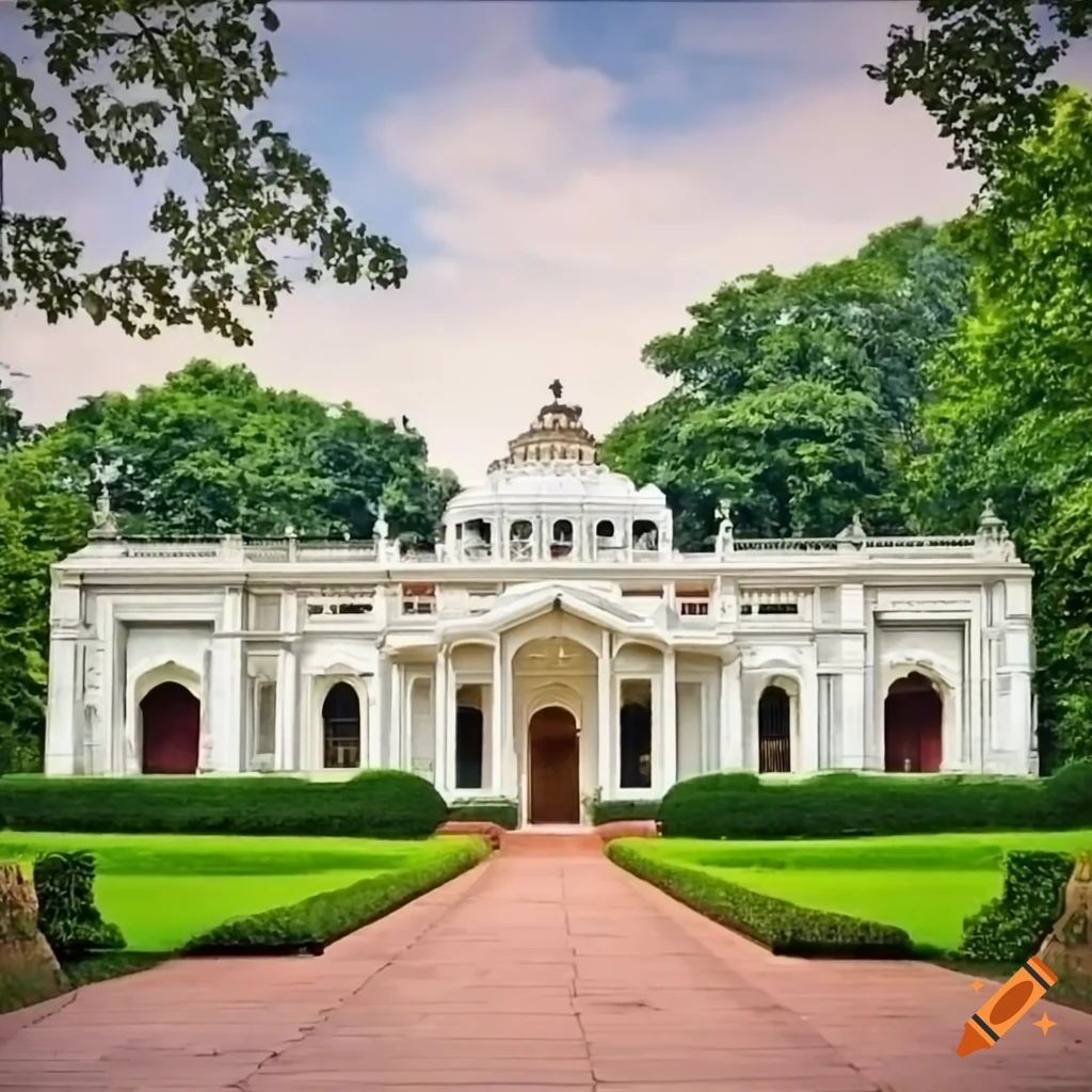 Full frontal elevation of mughal mahal white house whitemarsh lynnewood ...