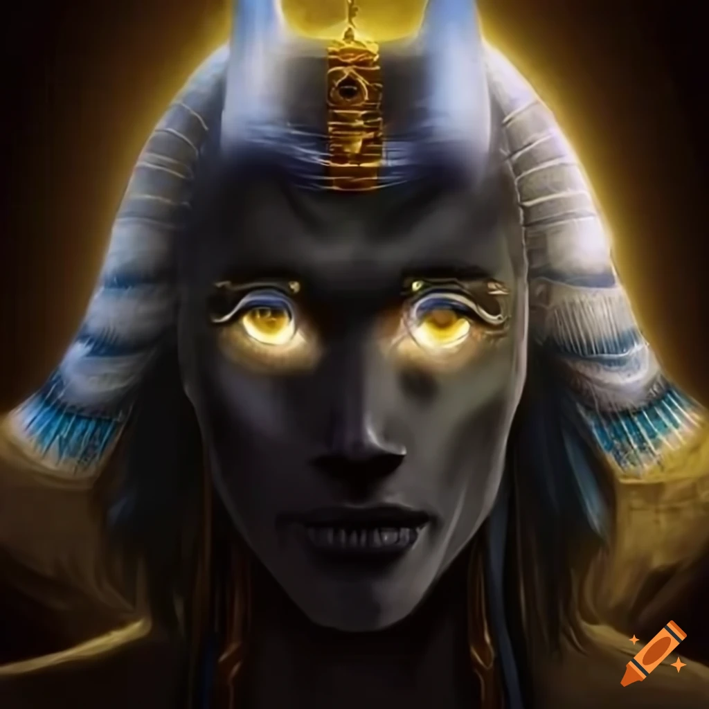 Depiction of Anubis, the Egyptian god of the dead on Craiyon