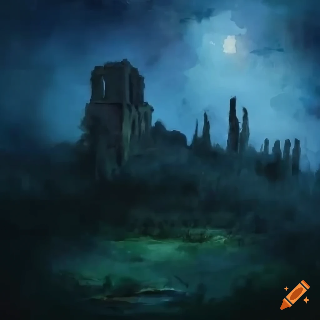 Watercolor of a campfire in a desolate meadow at night on Craiyon