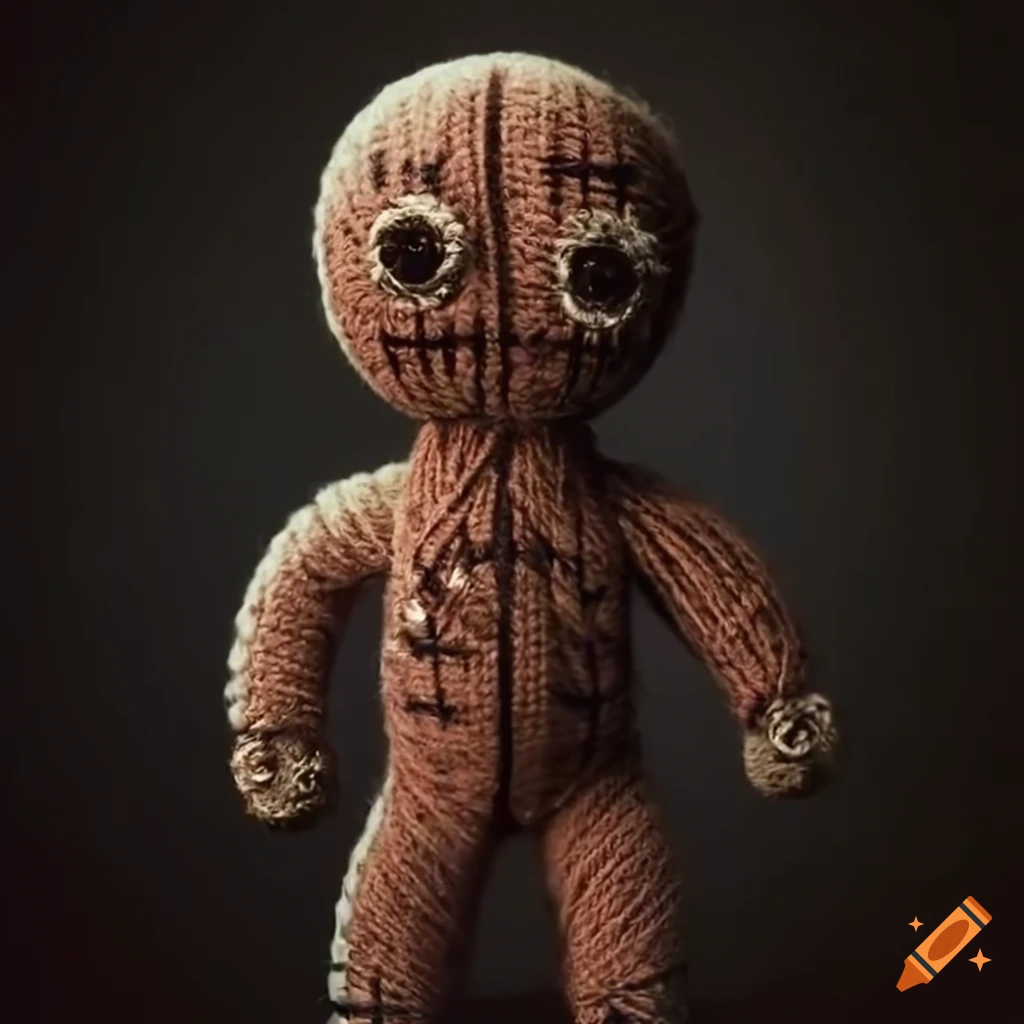 Friendly voodoo doll avatar with yarn exterior on Craiyon