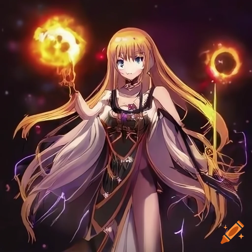 Illustration of an anime light magician on Craiyon