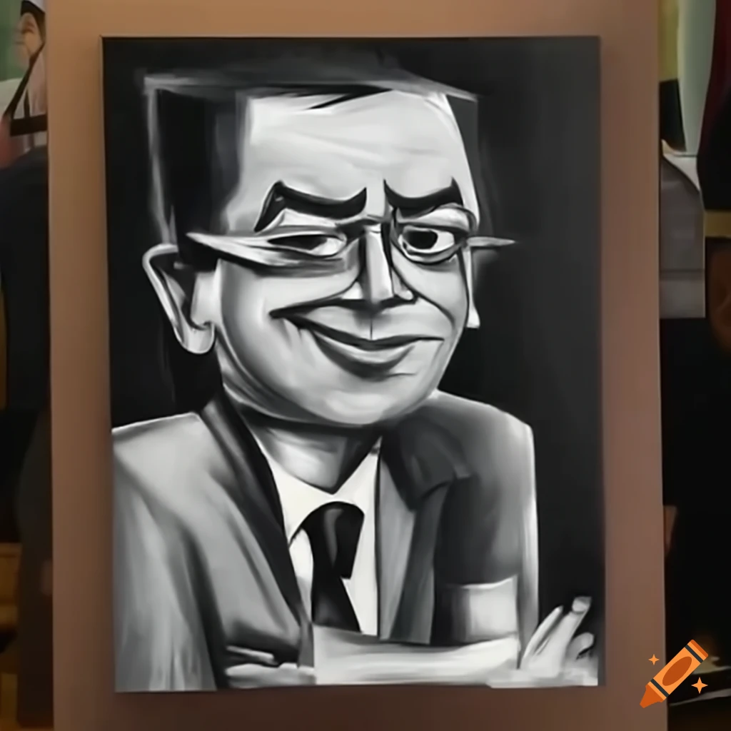 Cartoon caricature of gustavo petro urrego on Craiyon